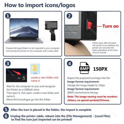 12.7mm Label Printer Handheld Inkjet Printer Batch Code Date