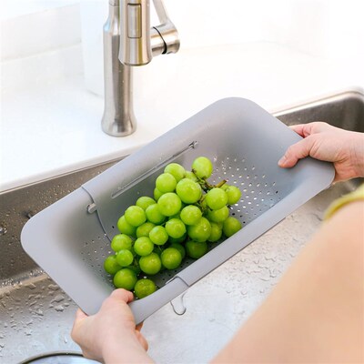 Over the Sink Colander Strainer Basket Drainer Collapsible