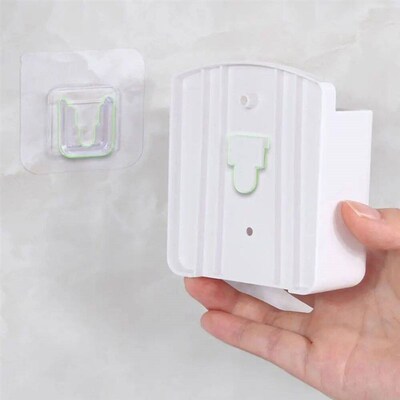 Plastic Air Conditioner Remote Control Holder White Self Adh