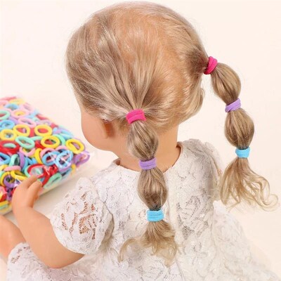 50/100/200Pcs Solid Color Hair Bands for Girls Kids Ponytail
