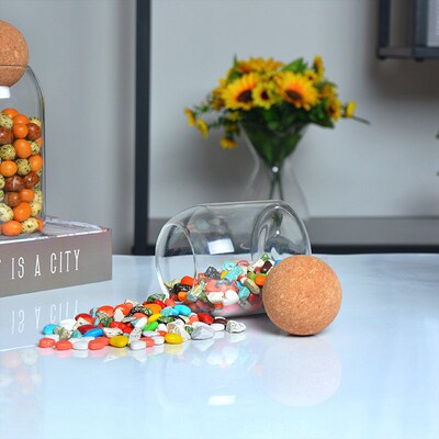 Cork Stopper High Borosilicate Transparent Glass Sealed Can