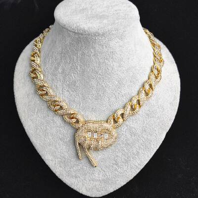 New 8-word chain unlimited chain Cuban chain drooling hip-ho
