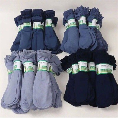 10pairs Fashion Breathable Men Ice Silk Socks Soft Elastic
