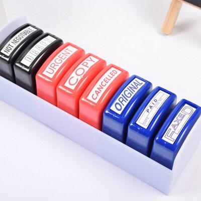 Funny 8pcs Teacher Stamp Set For School Homework Grading Squ