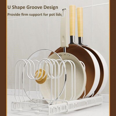 Expandable Pots Pans Organizer Rack Kitchen Cabinet Holder