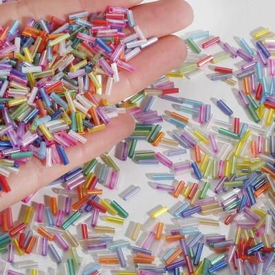 2*7mm Colorful glass beads - DIY handmade beading accessorie
