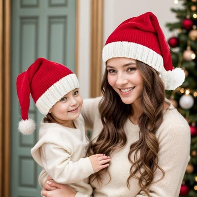 Winter ParentChild Christmas Hat Santa Claus圣诞老人节日装扮