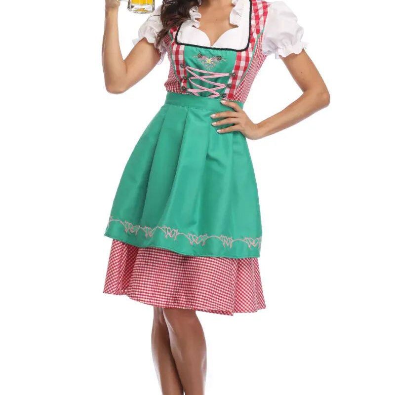 Gaun wanita dewasa Bavaria Oktoberfest gaun pelayan pria Dir