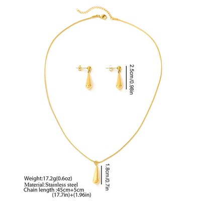 Stainless Steel Set Minimalist Design Premium Teardrop