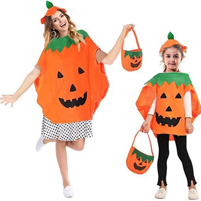 Halloween Costume Adult Childrens Pumpkin Makeup Performan