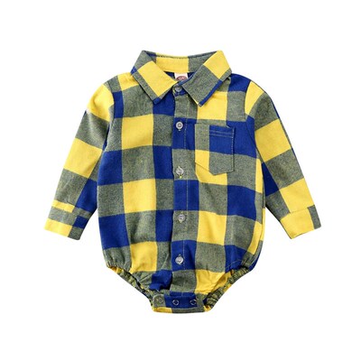 0-24M  Newborn Baby Boys Girls Christmas Plaid Romper Jumpsu