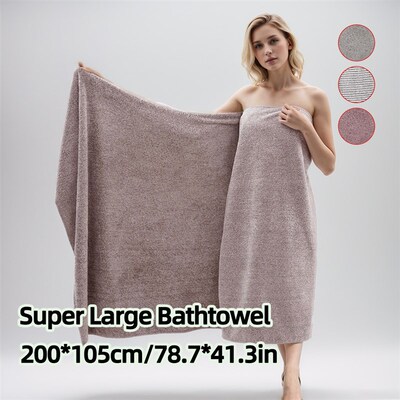 Super Large Bathtowel Velvet Bath Beach Towel Bathrobe Coral