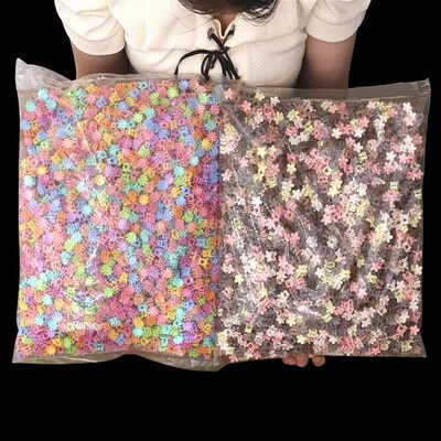10/40pcs Girs Small Hair Claws Cute Colorful Flower Star Lov