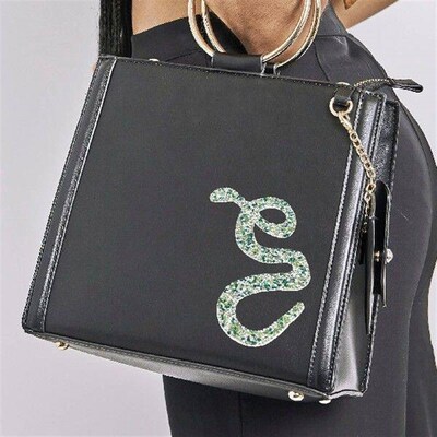 2 Pcs Snake Hot Diamond Stickers Vintage Decor Back Patches