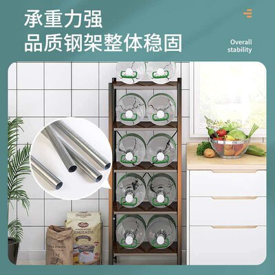 Yijiada Kitchen Storage Rack Floor Multi-layer Multi-functio