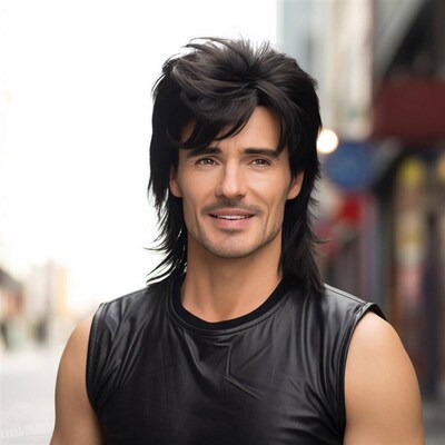 Wig Hair Fashion Menswig Fluffy Short Hair Mechanism Chemic