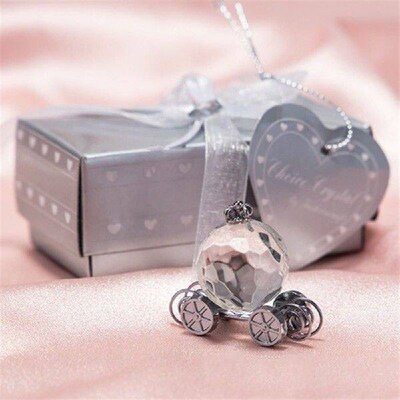 Exquisite Crystal Pumpkin Car Mini Clear Crystal Crafts