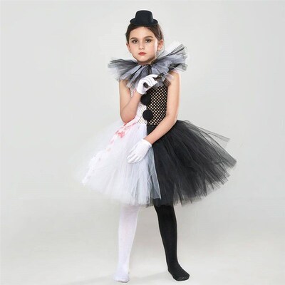 Kids Scary Killer Clown Costume Art Terrify Girls Bleeding