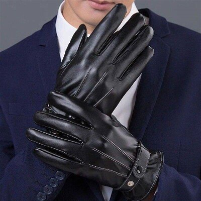 Men Touch Screen Gloves PU Leather Protection Riding Gloves