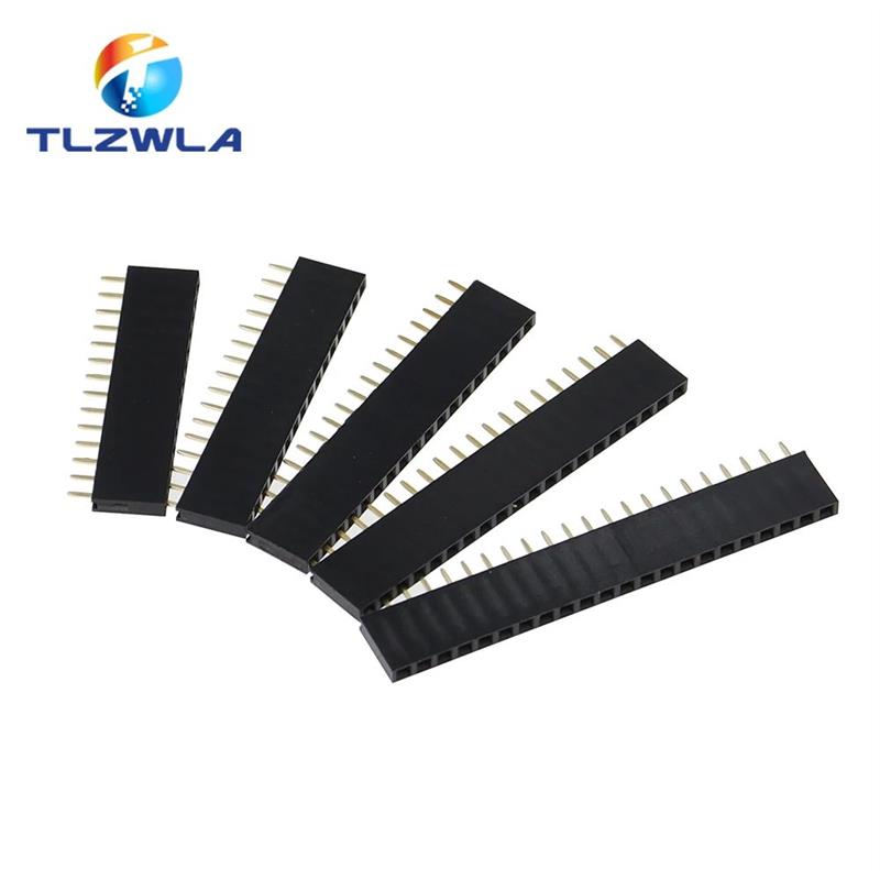 10PCS Single Row Pin Female Header Socket Pitch 2.54mm 1*2p
