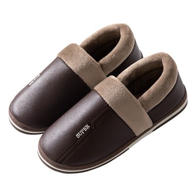 Extra Large Size 47 Bag Cotton Shoes Mens Pu Leather Slippe