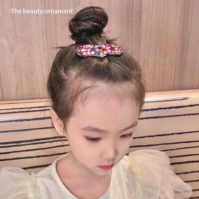 Childrens Sparkling Love Rhinestone bb Clip Hair Clip Broke
