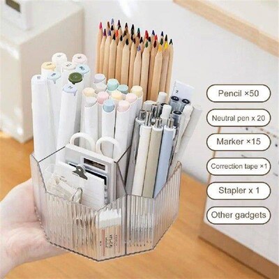 Marker Pen Storage Box Versatile Pen Holder 360 Rotating