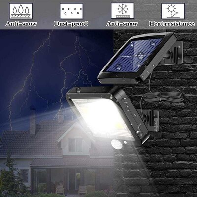 LED Solar Wall Light Waterproof PIR Motion Sensor Lamps 3 Mo