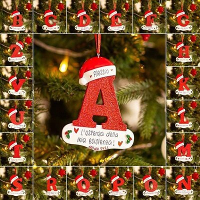 2023 Christmas Tree Decoration Letter Pendant 26 Letters Hom