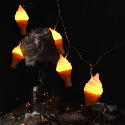 Sundae Shaped LED Lights Ice Cream String Decor Holiday