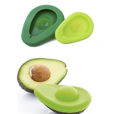 2 Pcs Creative Silicone Avocado Fresh-keeping Cover Portable