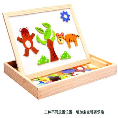Childrens wooden animal three-dimensional building block ji