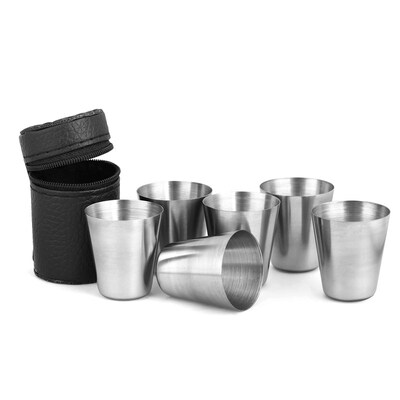 4/6Pcs set Outdoor Practical Travel Stainless Steel Cups Min