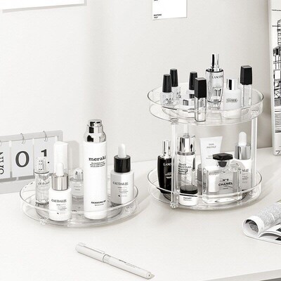 360 Rotatable Desktop Cosmetic Rack Bathroom Shelf Large-c