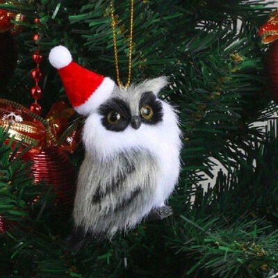 White Owl Figures Hangings Plush Miniature Animal Model