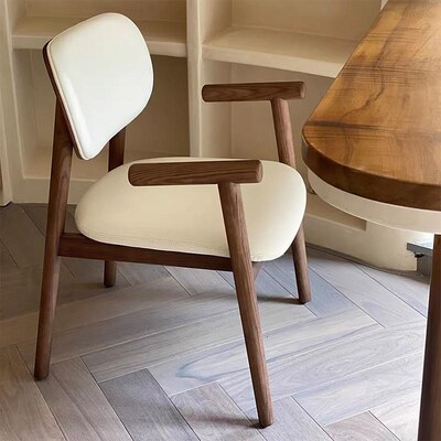 意大利设计师mild chir实木椅子白蜡木榫卯扶手书桌椅侘寂风餐椅