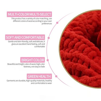 Chunky Blanket Knitting Yarn, Luxury Thick Polyester Jumbo W