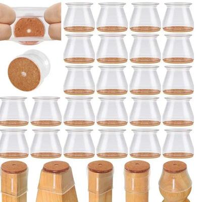 16/4pcs Chair Leg Caps Silicone Feet Protector Pads Furnitur