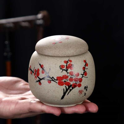Stoneware Tea Jar Puer Sijunzi Sealed Tea Storage Jar Ceram