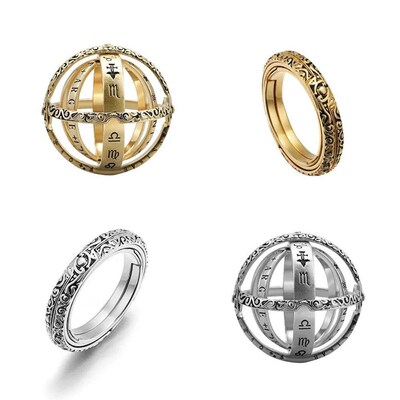Astronomical Rings For Women Men Creative Complex Rotating C