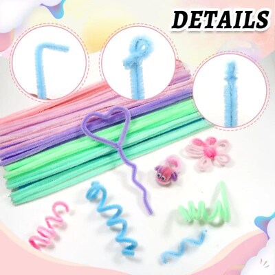 Wholesale Colorful Chenille Stems Pipe Cleaners Plush Tinsel