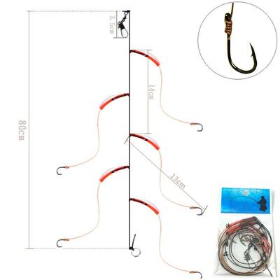 High Carbon Steel Fishing Hooks with 5 Small Hooks Rigs Swiv
