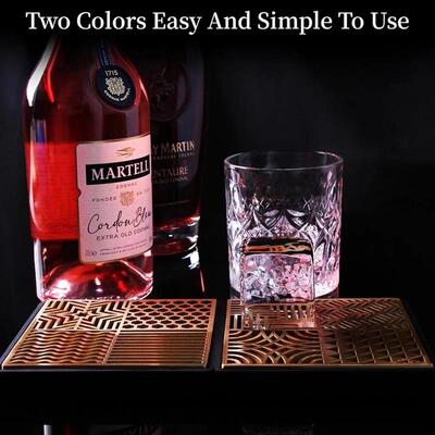 Brass Ice Stamp Tray Cocktails Whiskey Clear Ice Cube Imprin