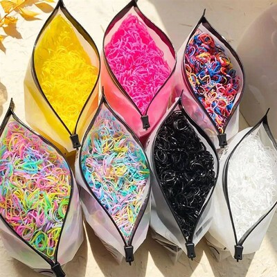 1000Pcs Colorful Small Disposable Hair Bands Scrunchie Girls