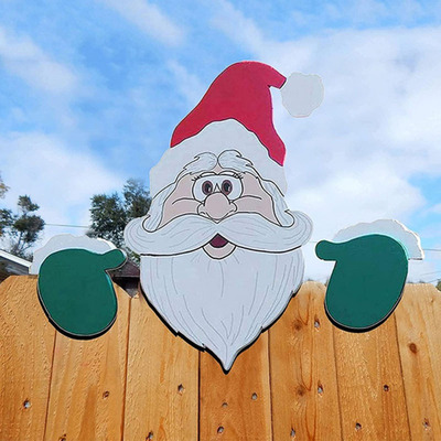 2024 New year santa claus fence peeps christmas decoration o