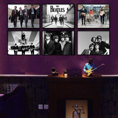 Beatles欧美音乐披头士装饰画摇滚乐队卧室咖啡壁画琴行酒馆挂画