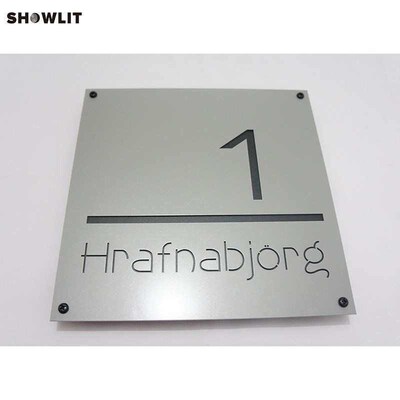 Custom Made 2-tile House Number Plaque in Grey Color