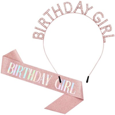 Birthday Crowns for Women Birthday Girl Sash &Birthday Tiara