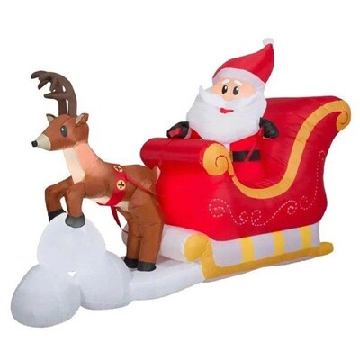 Blow up Santa Claus Santa Claus on Sleigh Winter Built in