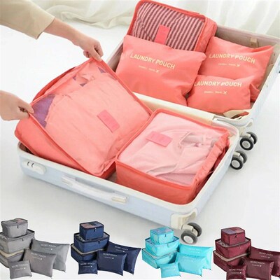 6pc Set Travel Storage Bag Suitcae Packing Set Storage Cae P
